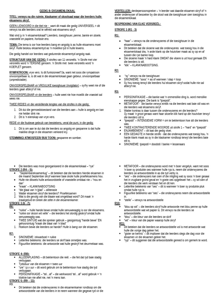 Gedig 7 Eksamenlokaal | PDF