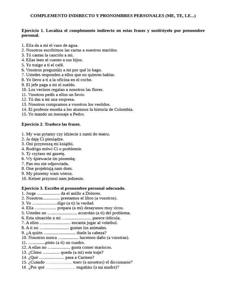 Complemento Indirecto | PDF