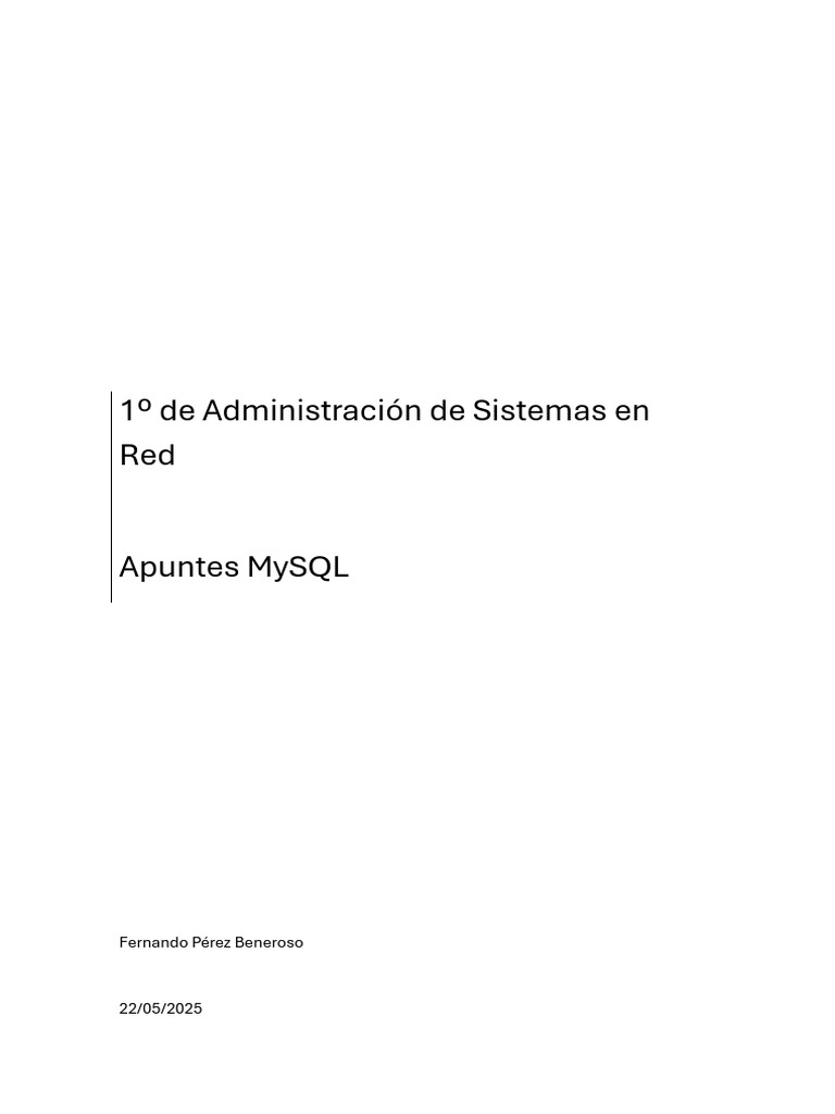 Mysql | PDF | Bases de datos | Software de gestión de datos