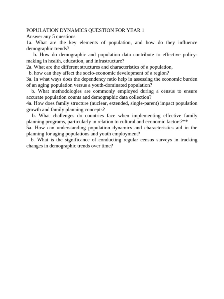 Understanding Population Dynamics for Policy | PDF | Family | Family ...