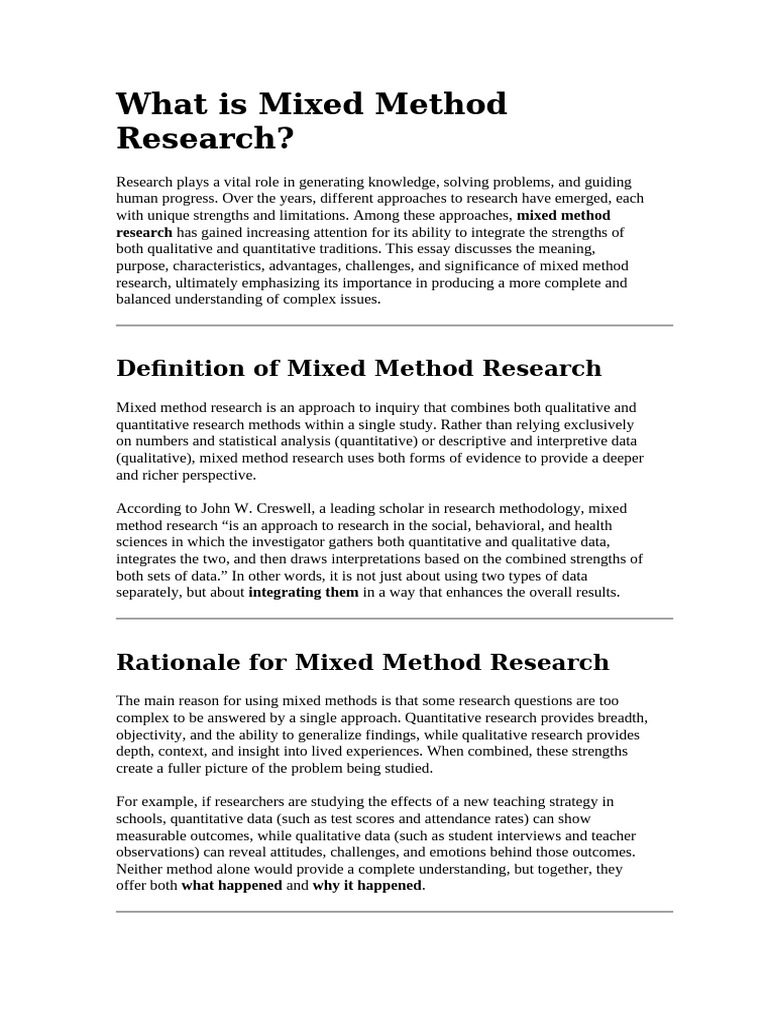 Understanding Mixed Methods Research | PDF | Methodology | Qualitative ...