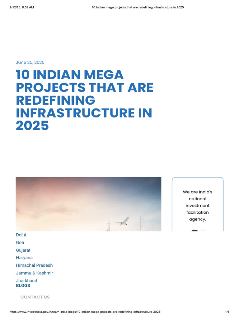 India's Mega Infrastructure Projects 2025 | PDF | High Speed Rail ...