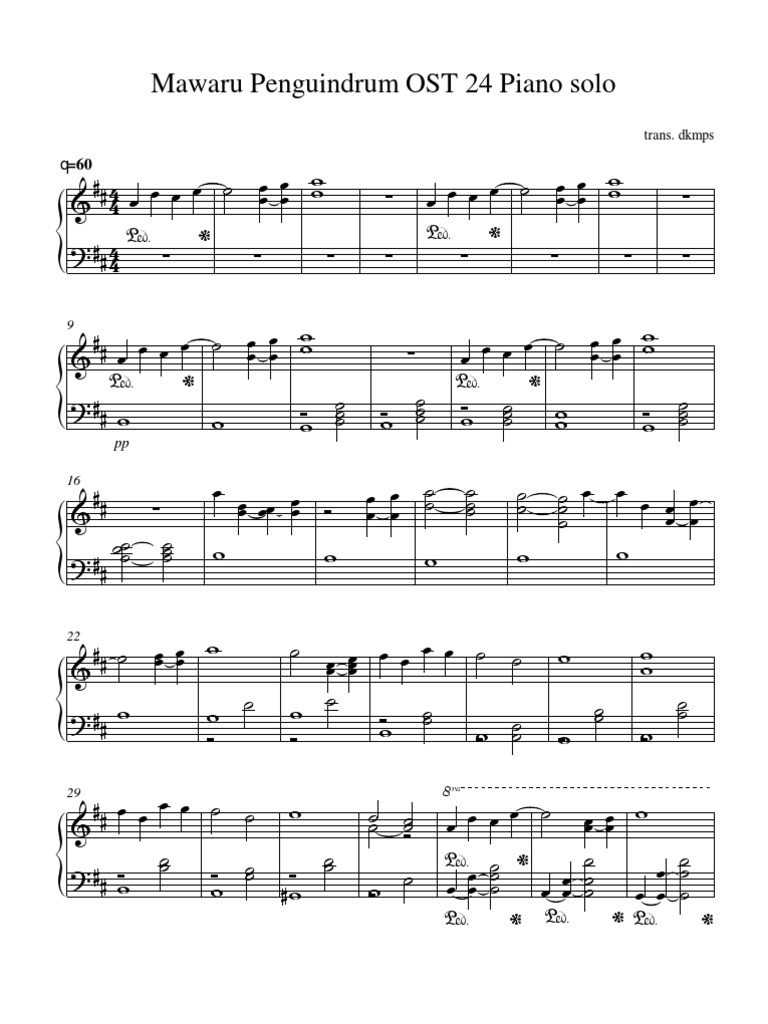 Partitura Piano Mawaru Penguindrum | PDF
