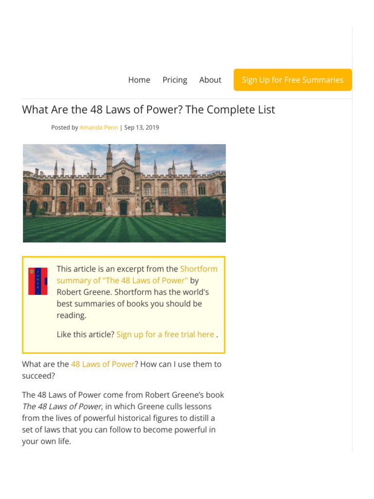 Complete List of 48 Laws of Power | PDF | Narcissism | Psychopathy