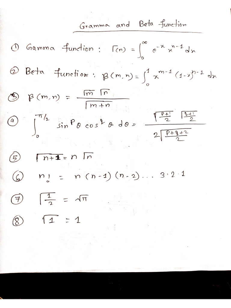 Gamma Beta Function | PDF