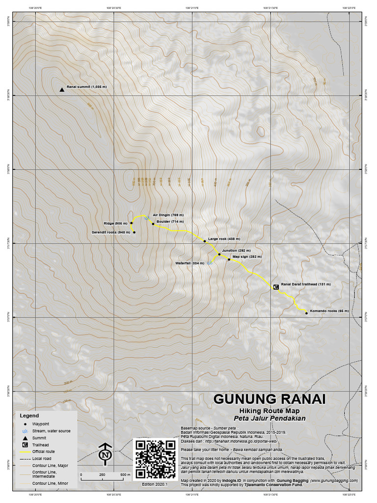 Gunung Ranai Hiking Route Map | PDF | Geographical Technology