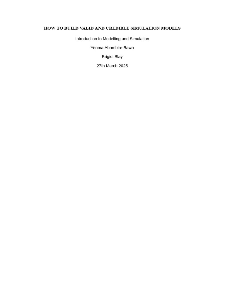 Building Credible Simulation Models | PDF | Simulation | Experiment