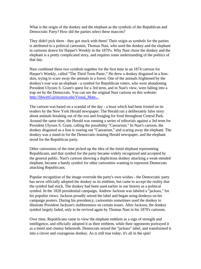 What Is The Origin of The Donkey and The Elephant As The Symbols of The ...