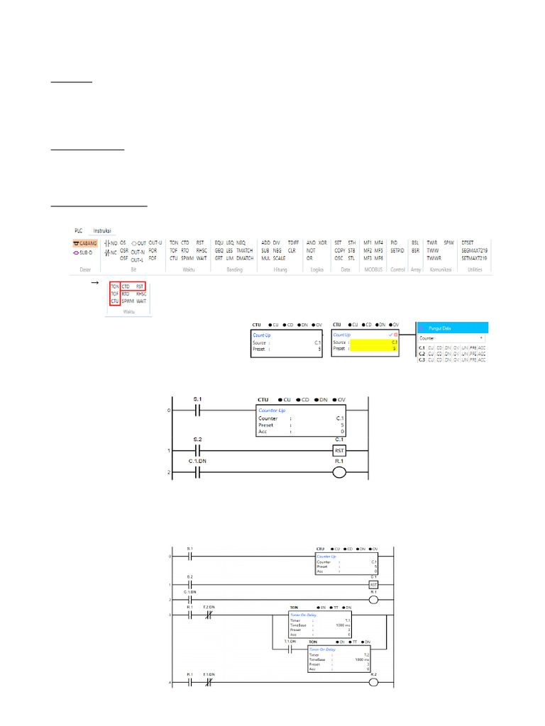 PERCOBAAN 9 Counter + Timer - Outseal | PDF