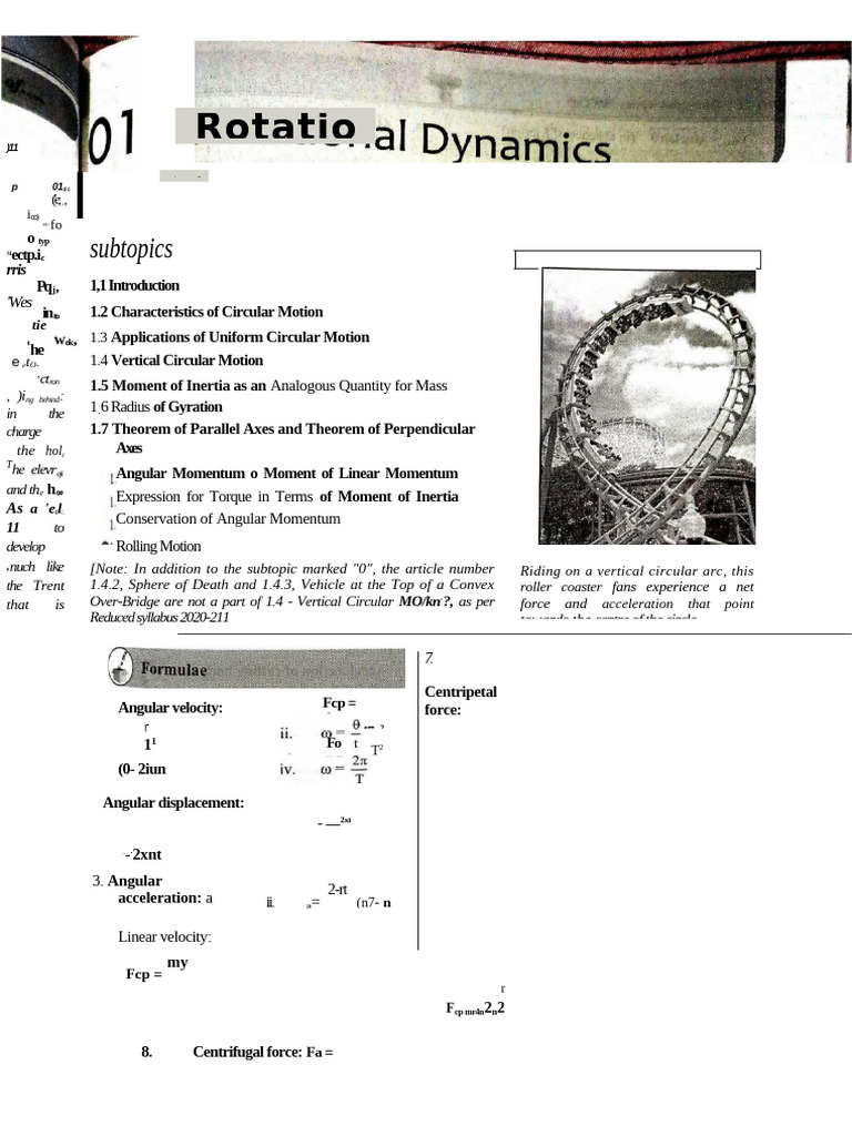 Circular Motion and Angular Dynamics Guide | PDF | Rotation Around A ...