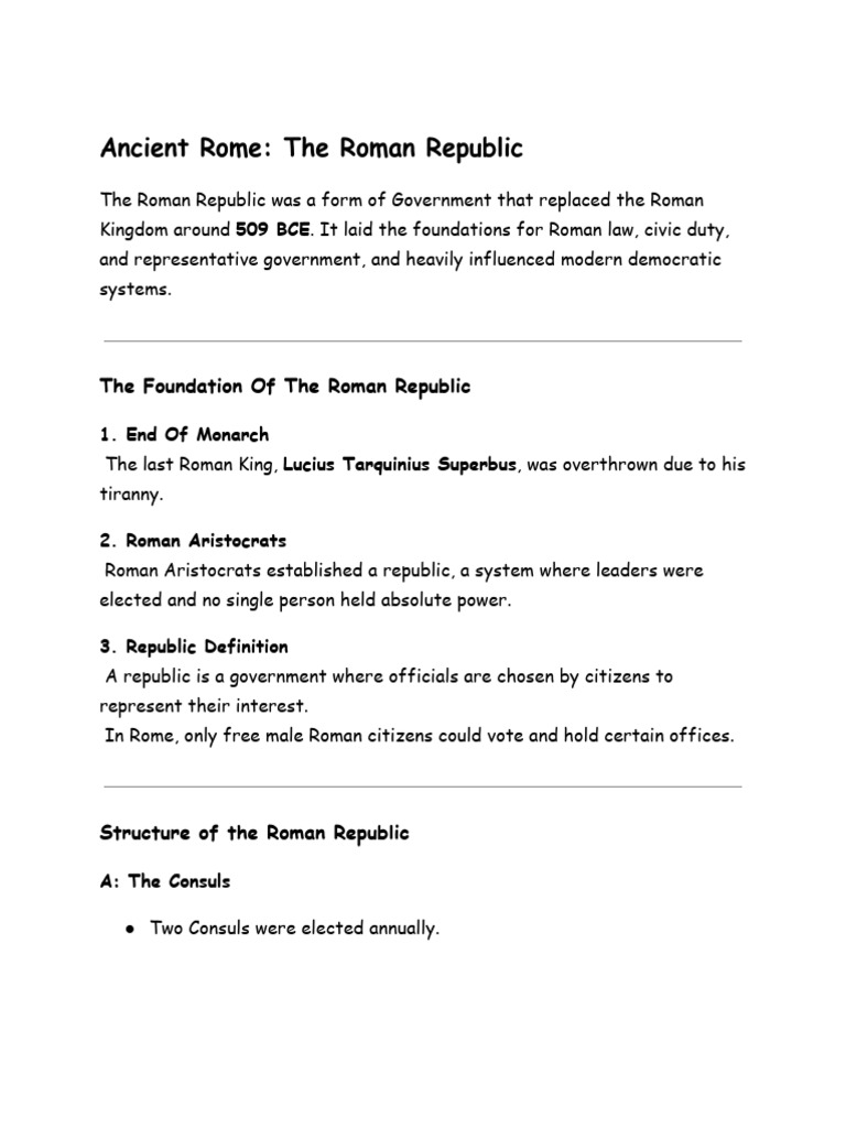 Ancient Roman Repubilc | PDF