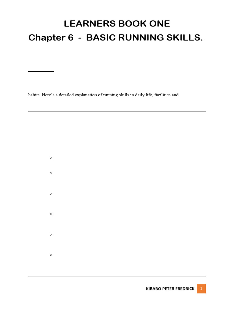 Essential Running Skills in PE | PDF | Running | Track And Field