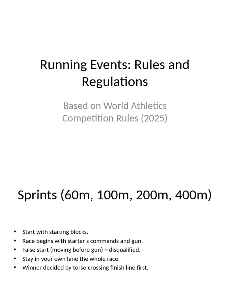 Athletics Race Rules Overview | PDF