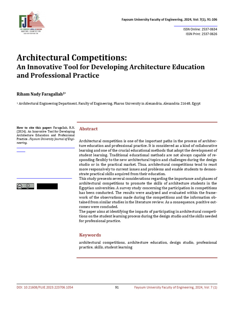 Architectural Competitions in Education | PDF | Creativity | Knowledge