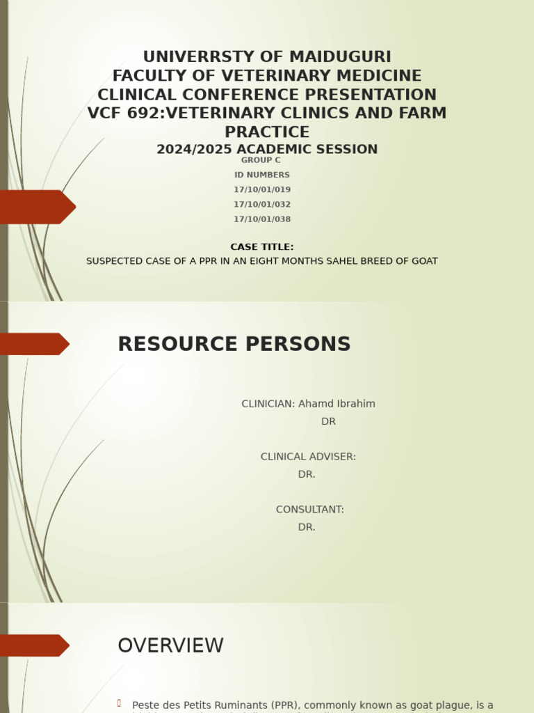 Clinical Confrence - 110358 | PDF | Animal Diseases | Human Diseases And Disorders