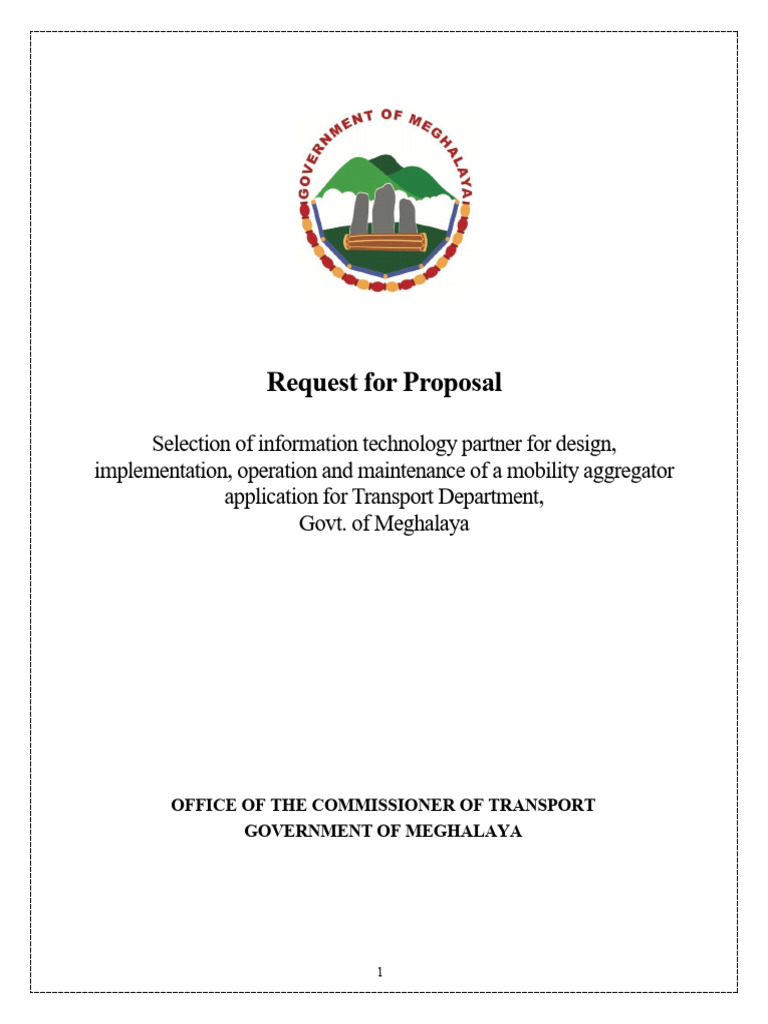 R FP For Mobility Aggregator Application For Transport Department | PDF ...