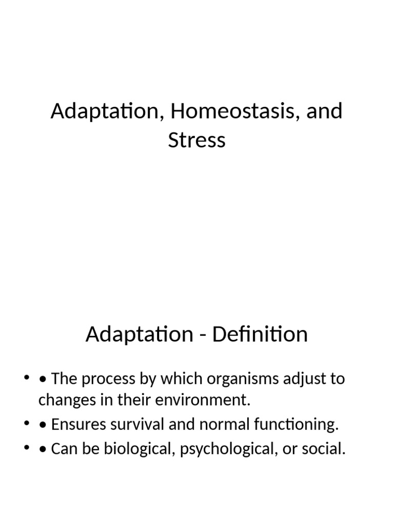 Adaptation Homeostasis Stress Presentation | PDF | Stress (Biology ...