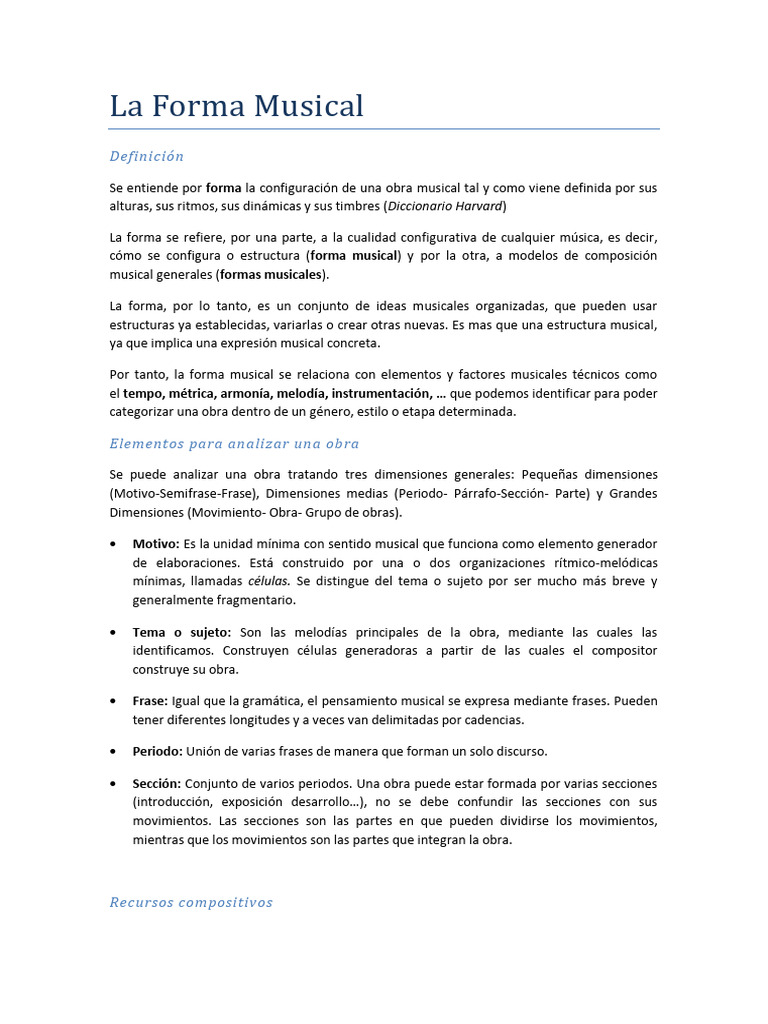 Análisis de la Forma Musical | PDF | Aria | Variación (música)