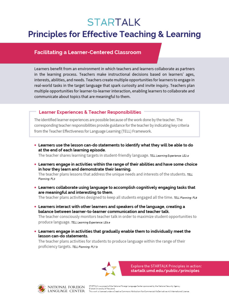 Effective Teaching Principles for Language Learning | PDF | Learning ...
