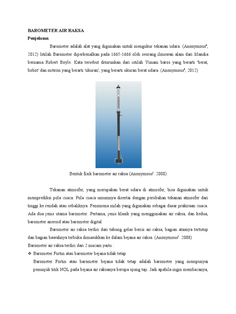 Barometer Air Raksa | PDF