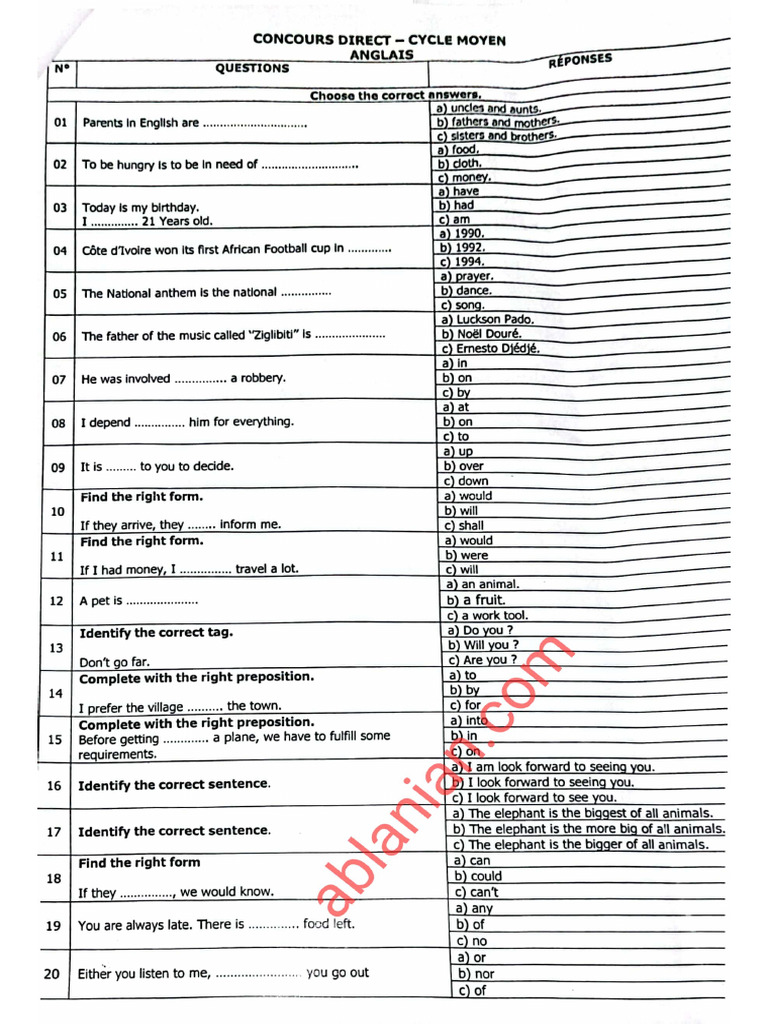 Ena Cycle Moyen | PDF