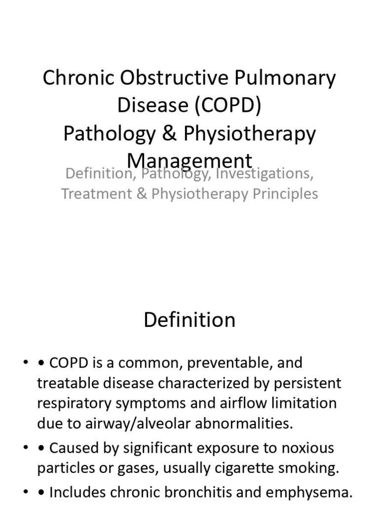 COPD: Pathology and Physiotherapy Guide | PDF | Chronic Obstructive ...