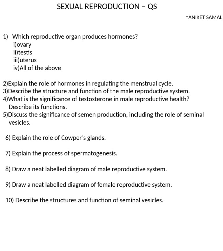 Sexual Reproduction in Humans - A.S | PDF