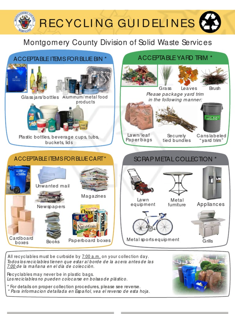 Montgomery County Recycling Guidelines | PDF | Recycling | Materials