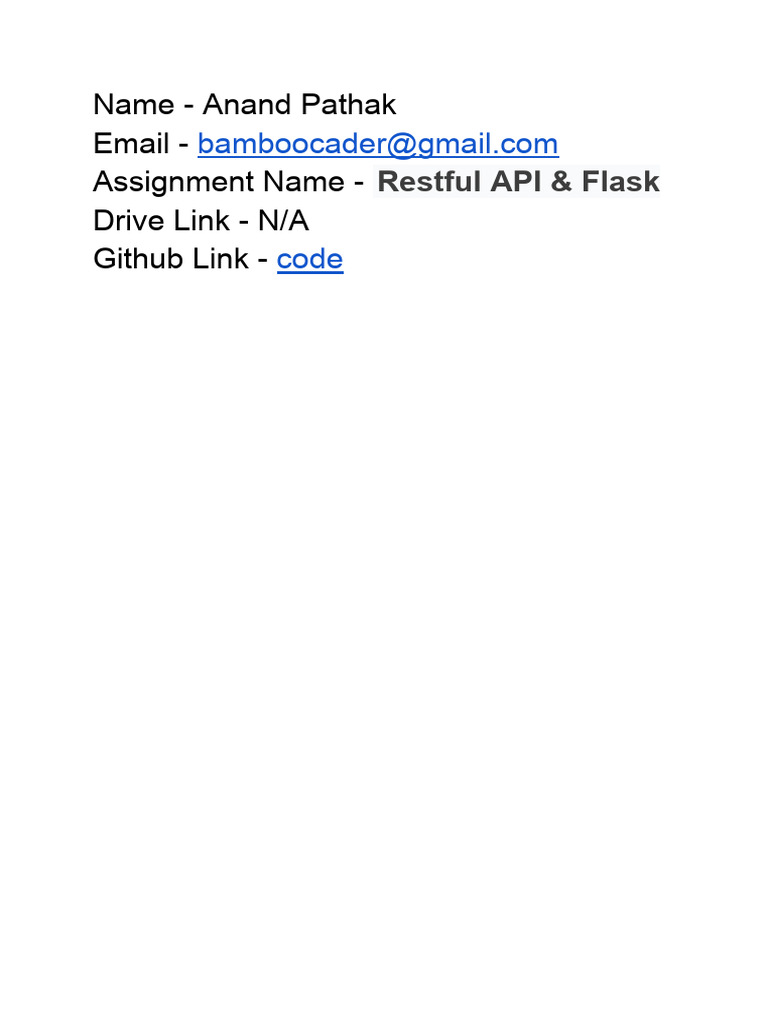 Restful API & Flask | PDF