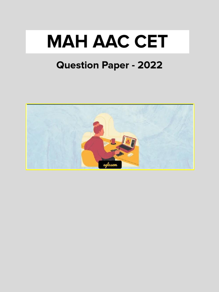 MAH AAC CET 2022 Question Paper PDF | PDF | Tests | Qualifications