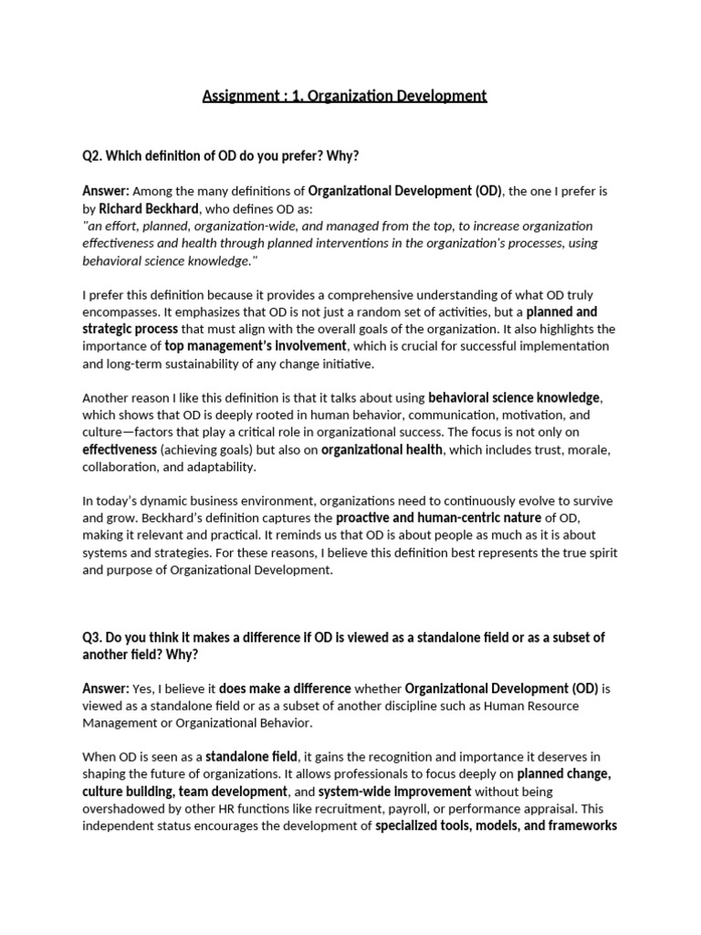 Organization Development | PDF | Organization Development | Leadership