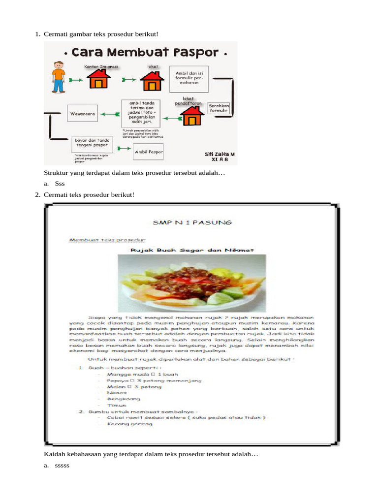 Cermati Gambar Teks Prosedur Berikut | PDF