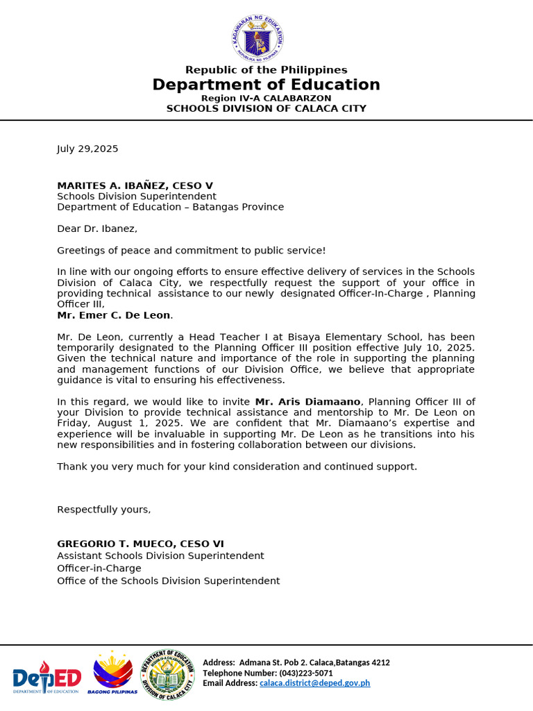 Calaca City Education Division Updates | PDF