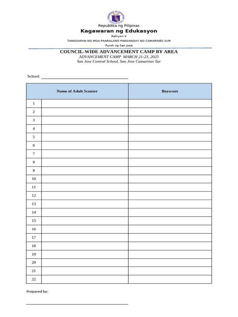 Template For BSP Registration Area Wide | PDF