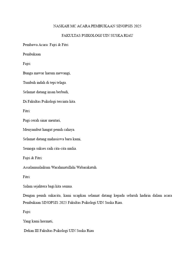 Naskah MC Formal Ver2 | PDF