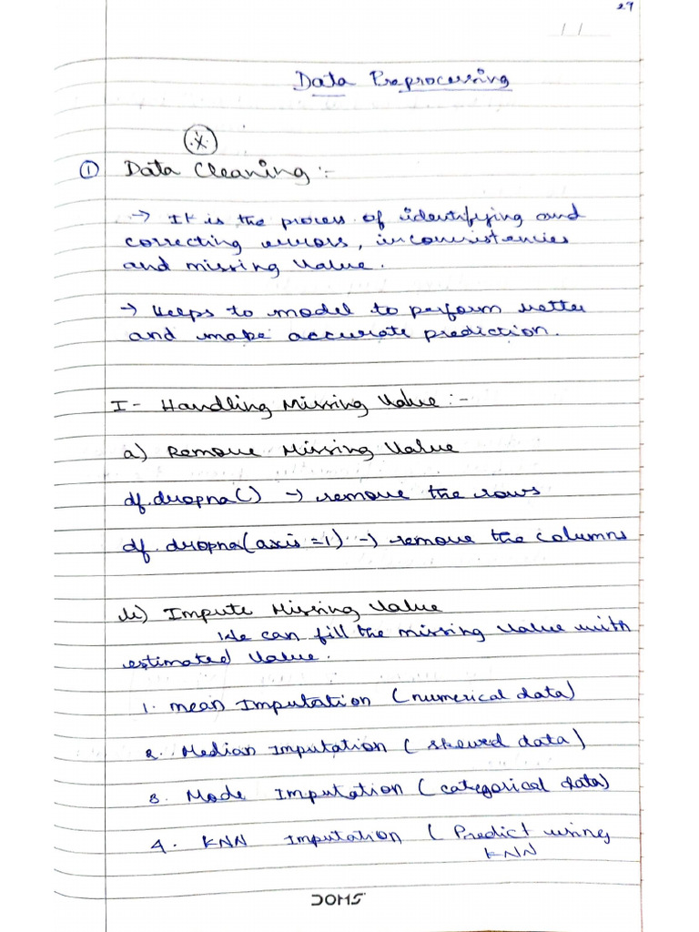 Data Preprocessing, Linear Algebra and Numpy | PDF