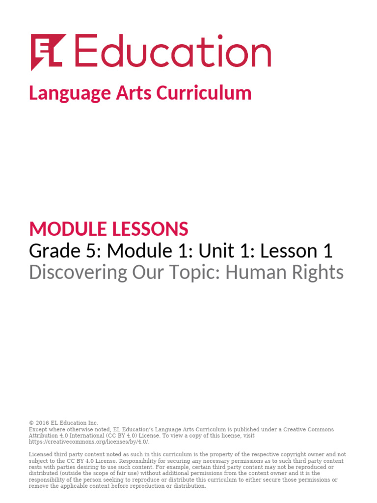 Grade 5 Human Rights Curriculum Module | PDF | Creative Commons License ...