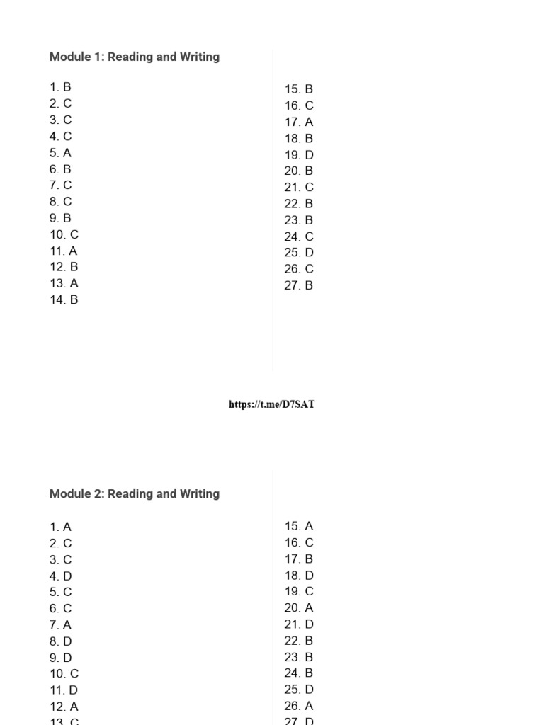 SAT Reading and Writing Answers | PDF | Chess Theory | Chess Openings