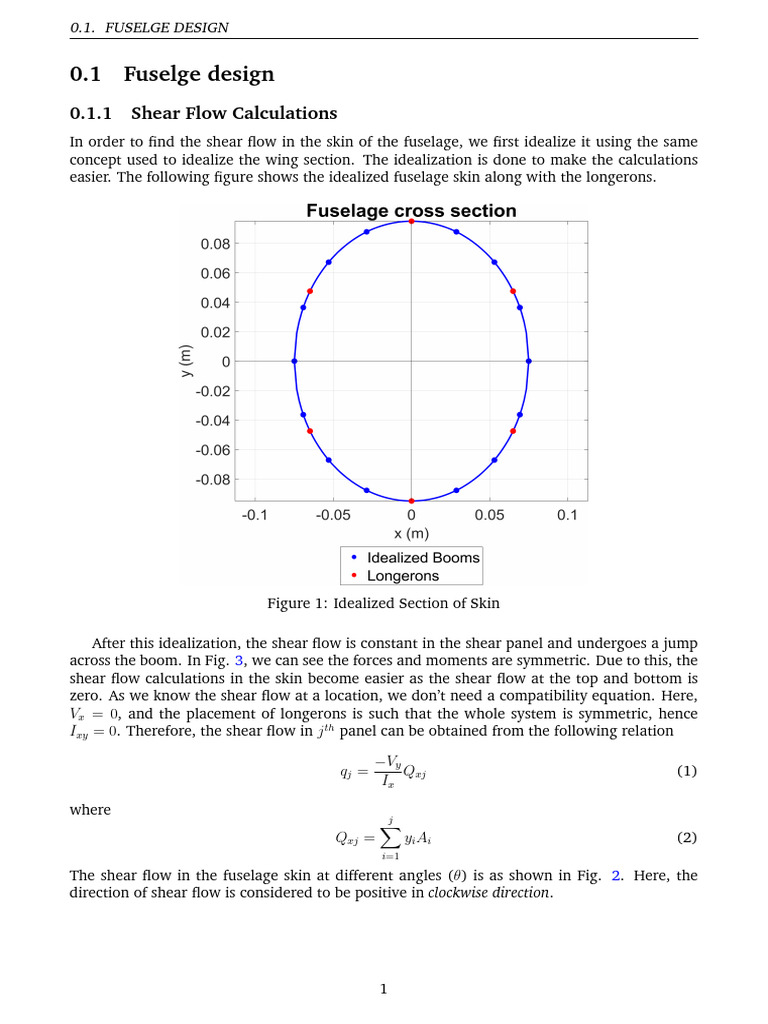 Fuselage Bulkhead Shear Flow Analysis | PDF | Bending | Continuum Mechanics