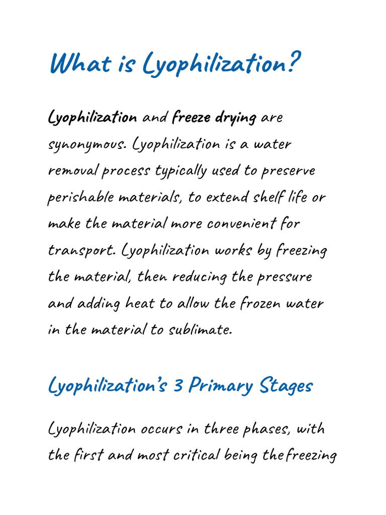 Lyophilization Process | PDF | Freezing | Engineering Thermodynamics