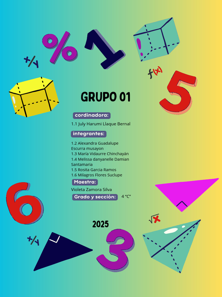 Documento A4 Proyecto de Matemáticas Infantil Morado y Azul | PDF
