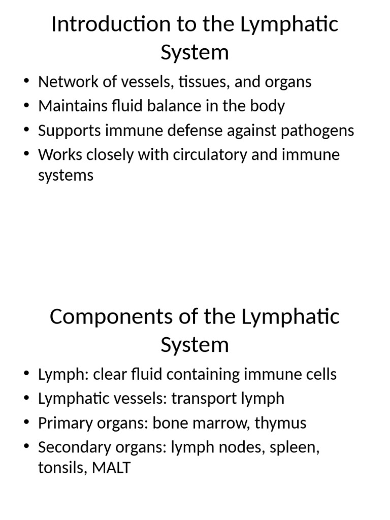 Overview of the Lymphatic System | PDF