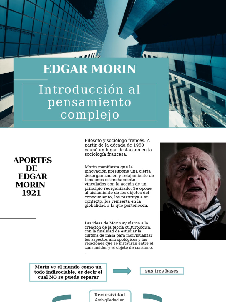 PP Edgar Morín | PDF | Complejidad | Epistemología
