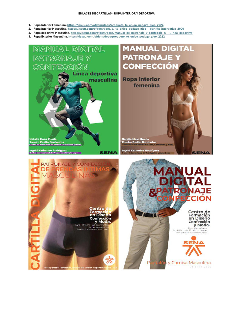Enlaces de Cartillas - Ropa Interior y Deportiva | PDF