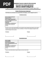 Contoh Form Peminjaman Barang Inventaris Kantor 02 | PDF