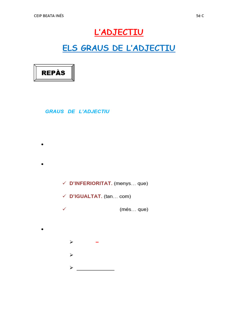 Graus Adjectius | PDF