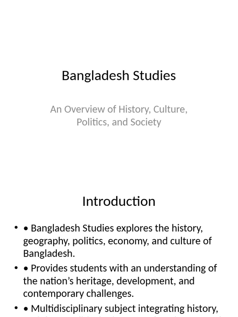 Bangladesh Studies: History and Culture | PDF