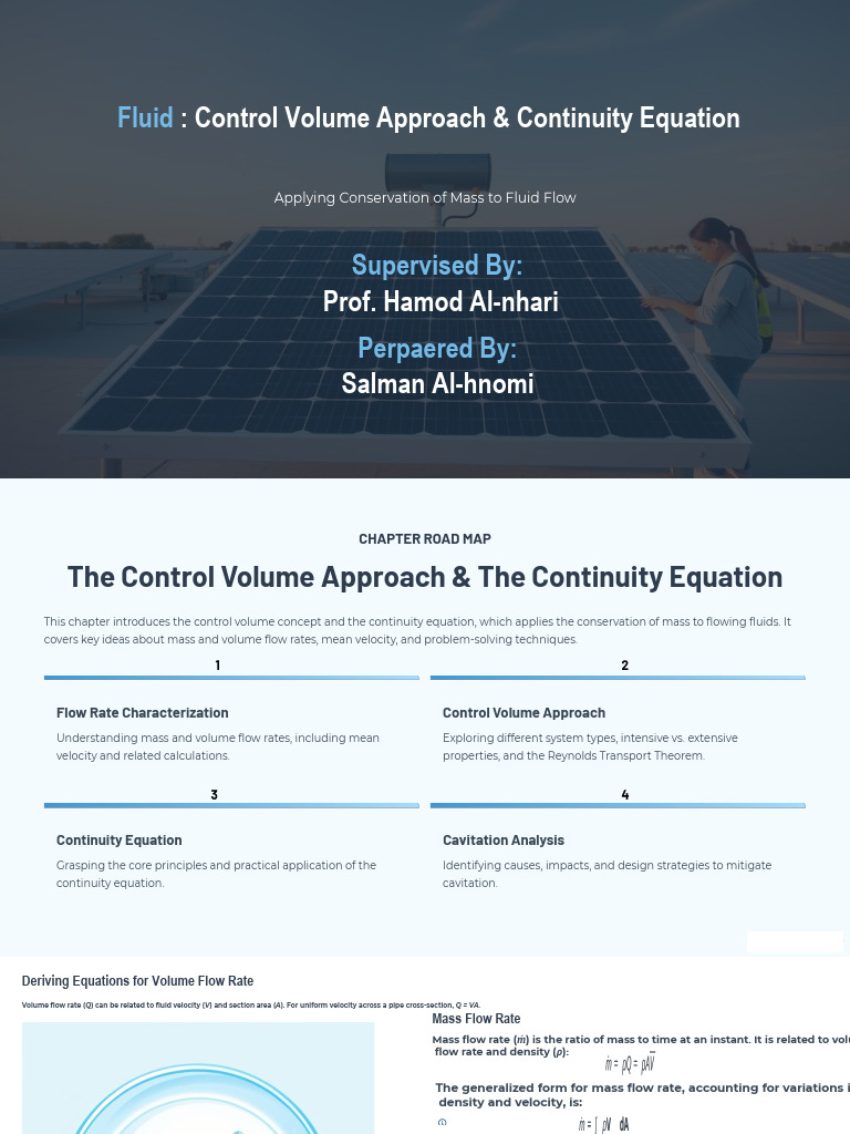 Fluid Dynamics Control Volume Approach and Continuity Equation | PDF | Fluid Dynamics ...