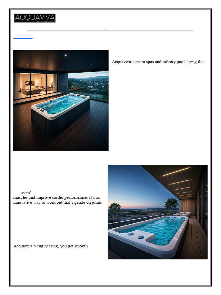 Luxury Swim Spas & Infinity Pools | PDF | Spa