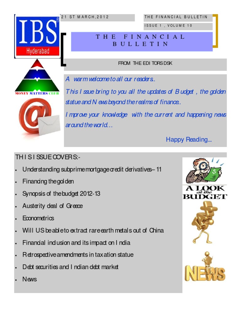 Financial Bulletin: Budget & Oscars Insights | PDF | Corporate Bond ...